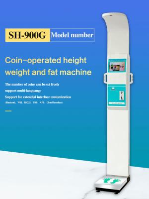 China Automatic Coin Operated Bmi Weight Scale Ultrasonic Height Body Fat Analyzer for sale