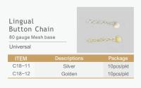 China Class II Orthodontic Accessories Round Mesh Base Lingual Button With Chain for sale