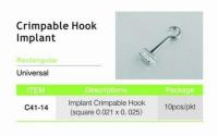 China Class I Instrument Silver Orthodontic Accessories Crimpable Hook Implant for sale