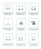 China Stainless Steel Orthodontic Accessories Lingual Button Crimpable Hook Class II for sale