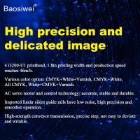 China Baosiwei Mesh Belt Hybrid UV Printer 1.8m Width with 46m²/h Speed and 4 i3200-U1 Printheads for sale