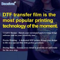 China PET Textile DTF Printing Film 30cm x 100m / 60cm x 100m with 150um Thickness for Heat Transfer Applications for sale
