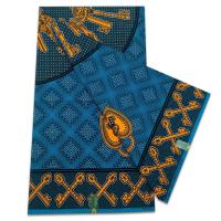China Fashion Nigerian DIY Dress Material African Cotton Polyester Wax Prints Fabric Real Waxed 6 Yards for sale