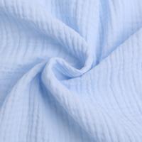 China 100% Cotton Double Layer Gauze Fabric Baby Swaddle Blankets Fabric 40S 130GSM Seersucker Cotton Crepe Fabric for sale
