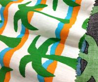 China Custom Printing 40s 133*72 100% Cotton Coconut Tree Printed Poplin Fabric Cloth for Garment and Home Textile Cotton Fabric Roll for sale