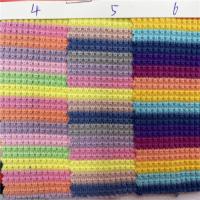 China 300Gsm Tie Dyed 96.5%Cotton 3.5%Spandex Waffle Knit Fabric Cotton 4 Way Stretch Waffle Stripe Knitted Fabric for sale