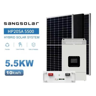 China SANG Solar Off Grid Solar System For Home 3.5KW 5.5KW 48V 220V 230V With 5kwh 10kwh 15kwh Lithium Battery for sale