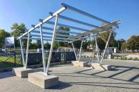 China Modular BIPV Mounting System - 115mm Steel Bracket with Prefabricated Frame for Rooftop Solar Shed for sale