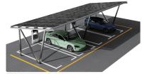 China Modular Solar Carport with Prefabricated Steel Structure & N-Type Bifacial Panels - 5200x6000mm, A-Grade Fireproof, 25-Year Lifespan for sale
