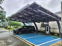China Modular Solar Carport with Prefabricated Steel Structure & N-Type Bifacial Panels - 5200x6000mm, A-Grade Fireproof, 25-Year Lifespan for sale