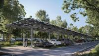 China Modular Solar Carport with Prefabricated Steel Structure & N-Type Bifacial Panels - 5200x6000mm, A-Grade Fireproof, 25-Year Lifespan for sale