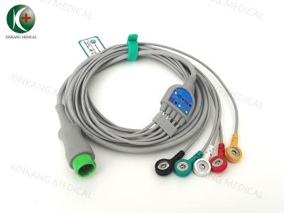 China Compatible Edan 12Pin 5leads Snap IEC ECG Cable with 1 Year Warranty for sale