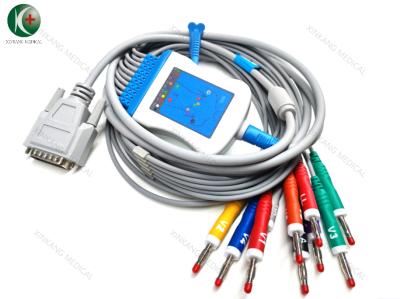 China Compatible NihonKohden DB15 pin EKG Cable Banana AHA for sale