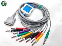 China Compatible Schiller DB15 Ekg Cable 10leads Banana 4.0 IEC long scrow for sale