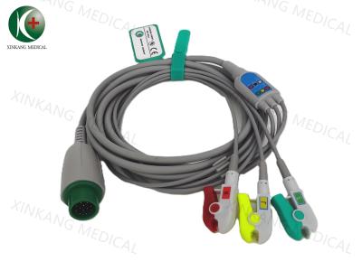 China Compatible Biolight ECG cable 12pin 3leads Clip IEC for sale
