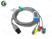 China Compatible Contec 6pin one-piece ecg cable 3leads Clip IEC for sale