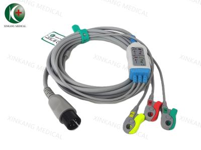 China Compatible Contec 6pin one-piece ecg cable 3leads Clip IEC for sale