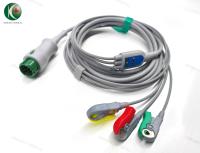 China Compatible Mindray T5 ECG cable 12pin 3leads Clip IEC for sale