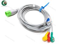 China Compatible Mediana ECG Cable One-piece 3Leads Snap IEC for sale