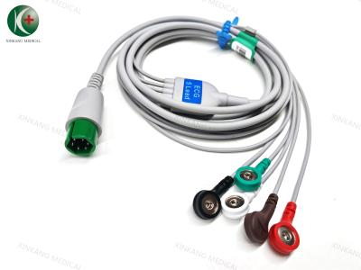 China Compatible Rainbow ECG cable 5leads Snap AHA for sale