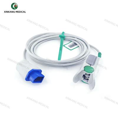 China Compatible Nihon Kohden 14 Pin Direct Spo2 Sensor Adult Finger Clip 2.8M for sale