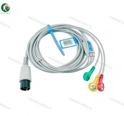 China Compatible Edan 6 Pin  ECG Cable 5 Leads Snap Type IEC for sale