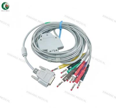 China Compatible Edan DB15 EKG Cable 10 Leads Banana Type IEC for sale