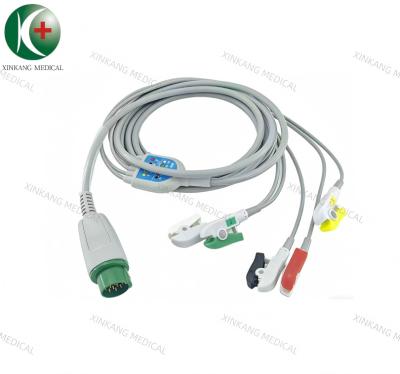 China Compatible Biolight M Series 12 Pin  ECG Cable 5 Leads Clip Type IEC for sale