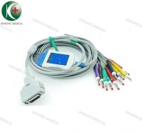 China Compatible FUKUDA DB15 EKG Cable 10 Leads Banana Type IEC for sale