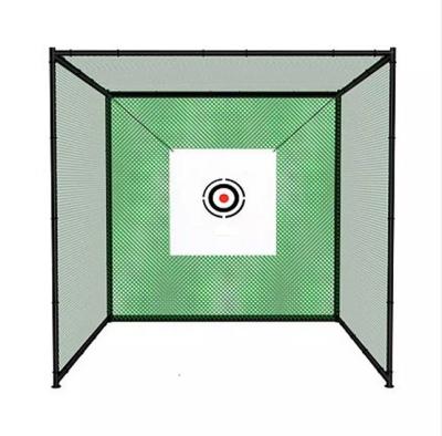 China 3m*3m*3m Golf Practice Net Cage Knoted Dark Green Outdoor Golf Cage for sale