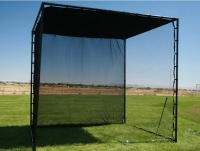China 3m*3m*3m Golf Practice Net Cage Knoted Dark Green Outdoor Golf Cage for sale