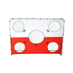 China Portable Red and white Professional Outdoor soccer & football training goal net with target shot for children and adult for sale