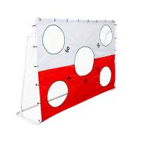 China Portable Red and white Professional Outdoor soccer & football training goal net with target shot for children and adult for sale