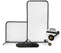 China ODM Portable L Screen Baseball Net Softball Pitching Net With Wheels for sale