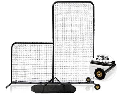 China ODM Portable L Screen Baseball Net Softball Pitching Net With Wheels for sale