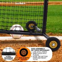 China ODM Portable L Screen Baseball Net Softball Pitching Net With Wheels for sale