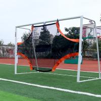 China Foldable Football Goal Nets 8X24 Black Orange Football Rebound Net for sale