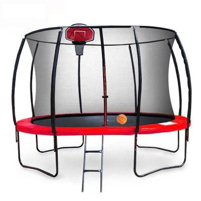 China 12FT Indoor Basketball Net 14 Inch Trampoline Net With Basketball Hoop for sale