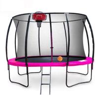 China 12FT Indoor Basketball Net 14 Inch Trampoline Net With Basketball Hoop for sale