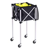 China Lightweight Tennis Ball Hopper Basket Aluminum Alloy Portable Tennis Ball Cart for sale