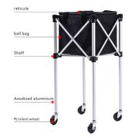 China Lightweight Tennis Ball Hopper Basket Aluminum Alloy Portable Tennis Ball Cart for sale