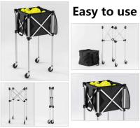China Lightweight Tennis Ball Hopper Basket Aluminum Alloy Portable Tennis Ball Cart for sale