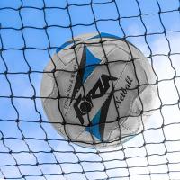 China PE Braided Portable Beach Tennis Net Knotless PVC Tarpauline tennis net for sale