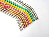 China 6mm 8mm 12mm 304 Stainless Steel Metal Drinking Straw Set For Coffee Milk Tea for sale