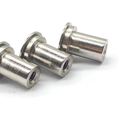 China High Precision Hollow CNC Turning Parts Flat Head Rivet Nut with Anodized Surface - Custom 20+ Material Options for sale