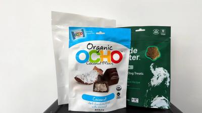 China 100% Recyclable Eco Friendly Compostable Stand Up Pouches With Zipper For Nut Candy Chips for sale