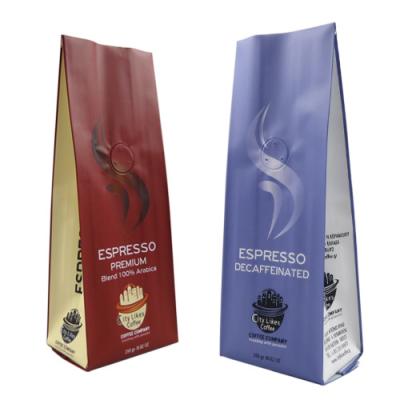China Custom Aluminum Foil Stand Up Pouch 100g to 1kg for Coffee Bean Packaging for sale