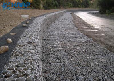 China Galvanized Gabion Wall Baskets , Stone Cage Wall For Construction Road Protection for sale