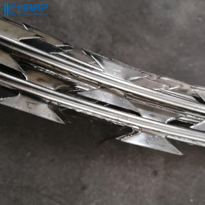 China Galvanized Steel Protection Safety Fence Single Razor Barbed Wire for sale