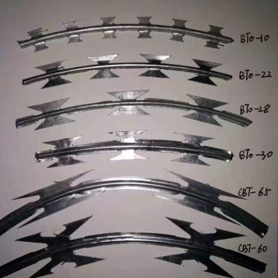 China 30 Loops BTO-22 Concertina Razor Wire Coil for sale